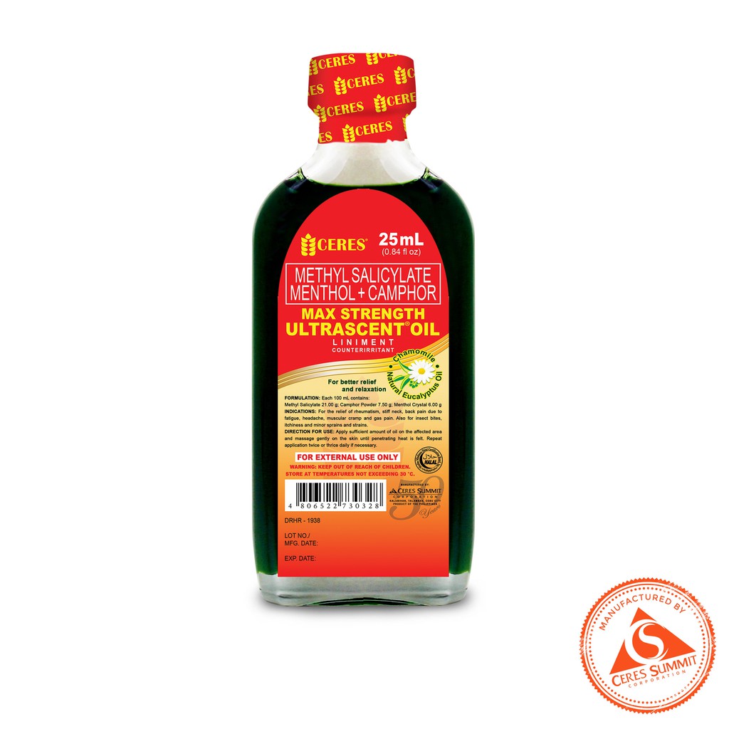 MAX STRENGTH Ultrascent Oil Liniment Methyl Salicylate / Menthol ...